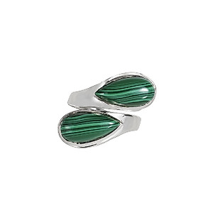 YoTreasure Malachite Solid 925 Sterling Silver Bypass Ring Jewelry