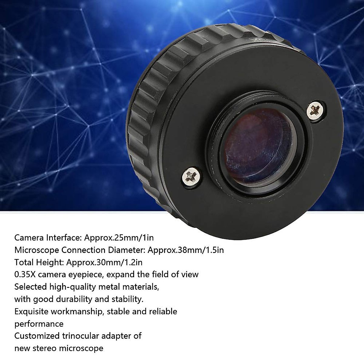 Microscope Adapter 0.35X Camera Eyepiece CTV Microscope Lens C Interface Adapters Microscope Accessory for Trinocular Stereo Microscope