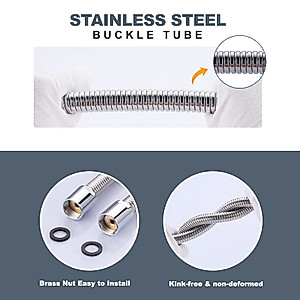 iVIGA 18.5" Commercial Sink Faucet Sprayer Hose, Pre-rinse Sprayer Hose for Commercial Kitchen Sink Faucet, 18.5 Inch Stainless Steel Flexible Hose Replacement Kit for Restaurant Industrial Dishwasher