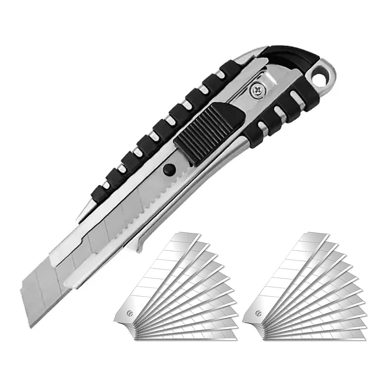 NESTER Utility Knife Retractable Box Cutter, 20 Blades(3/4" 18mm Wide Blade Cutter) Retractable, Compact, Extended Use for Construction, Heavy Duty, Office, Home, Arts, Crafts, Hobby