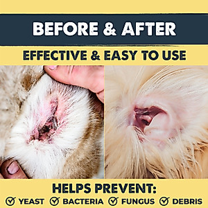 Mighty Paw Waggables Dog Ear Wash - 4 oz (Made in USA) | Dog Ear Cleaner Solution. Dog Ear Wash Cleaner Aloe Vera Dog Ear Drops. Liquid Ear Cleaner for Dogs. For Itchy Ears, Yeast & Healthy Ear Canals