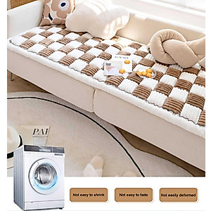 Pet Sofa Cover Bed Mat, Large Plaid Square Couch Cover - Cream-Coloured Non-Slip Furniture Floors Protector for Dog, Cat - Funnyfuzzy Mattress Protector