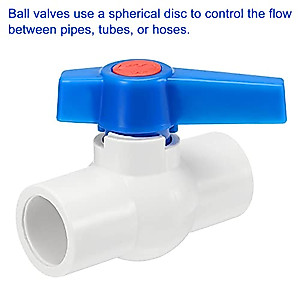 M METERXITY 10 Pack Ball Valve - Irrigation Water Flow Control, Slip Plastic Shut-Off Valve, Apply to Outdoor/Garden/Swimming Pools(20mm ID, White Blue)