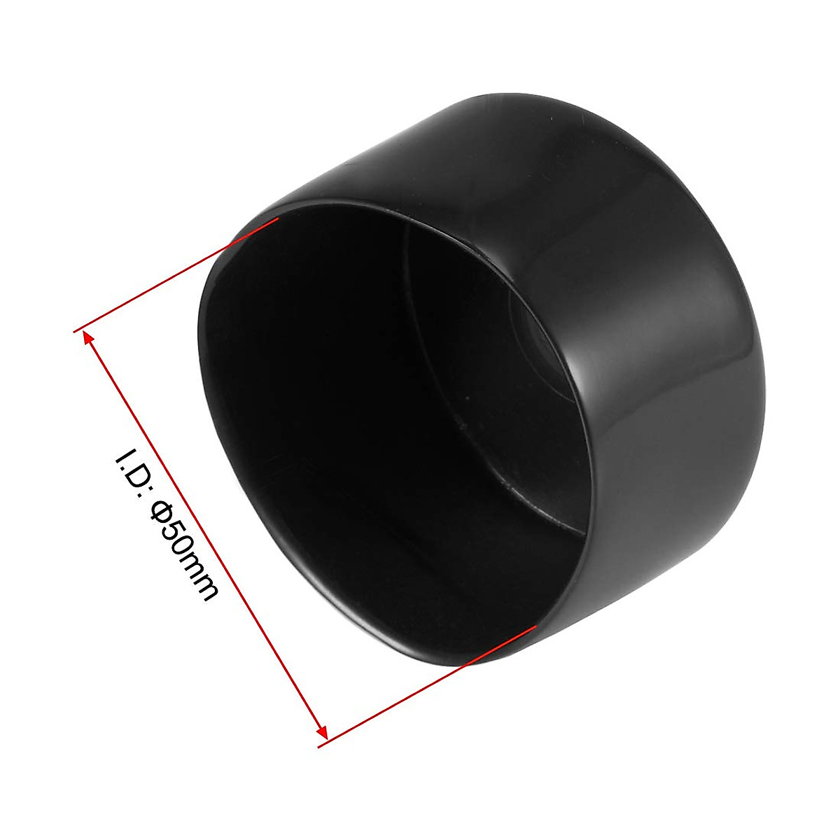 uxcell 8pcs Rubber End Caps 2"(50mm) ID Vinyl Round End Cap Cover Screw Thread Protectors Black