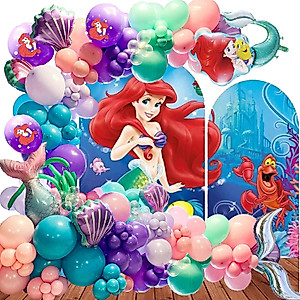 Mermaid Theme Party Decoration Balloon Garland Set, Mermaid Birthday Party Supplies, Latex Balloons for Mermaid Theme Party Mermaid Party Decorations Kids Baby Shower Birthday Party Supplies