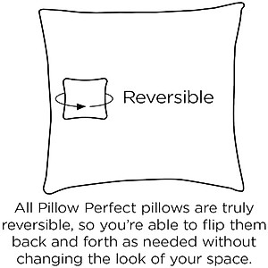 Pillow Perfect Bright Floral Indoor/Outdoor Sofa Setee Bench Swing Cushion with Ties Weather, and Fade Resistant, 18" x 45", Blue/Ivory Crosby