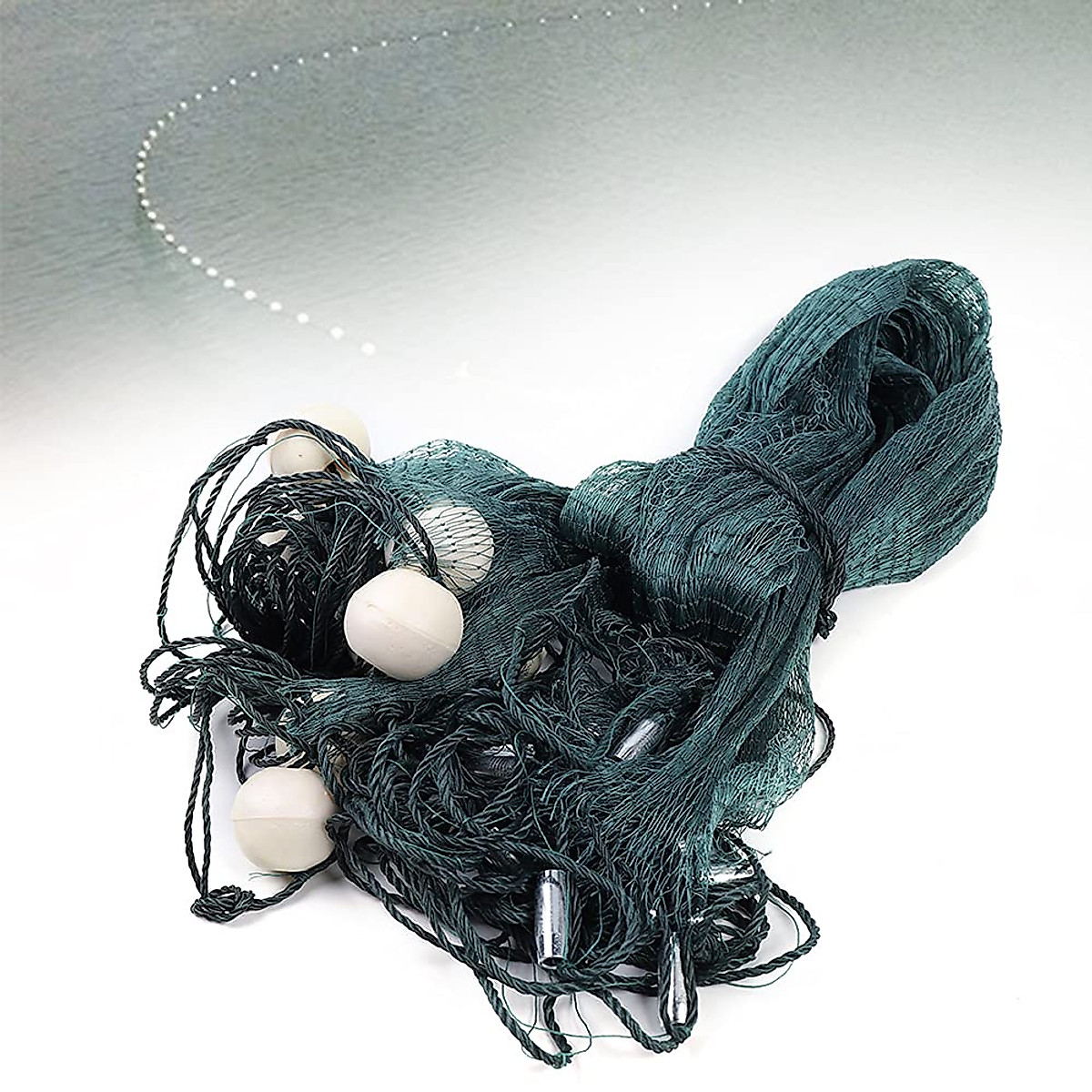 6.5 x 33 ft /10 x 65 ft Polyester Seines, 0.59 Mesh Fishing Gill Nets Beach Seine Drag Nets Fishing Equipment with PVC Foam Float Bobbers Lead Sinkers for Ponds, Creeks, Rivers