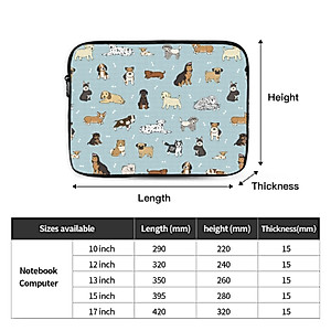 Cartoon Doodle Puppy Dog 13 inch Portable Laptop Sleeve Compatible with MacBook Air Notebook Computer Case for Men Women College School Students