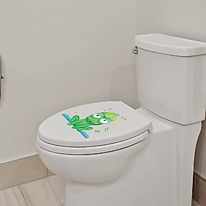 Cute Music Frog Stickers Toilet lid Stickers Wall Decals Animal Wall Stickers for Bedroom Wall Art Mural for Living Room Kids Room Wall Decor