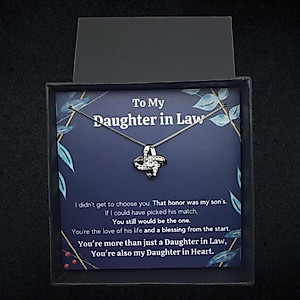 Daughter in Law Necklace Gift From Mother in Law To My Daughter in Law Honor Pendant Jewelry with Message Card and Gift Box. Surprise Gift for Daughter in Law. Daughter in Law Gift. Necklace for