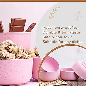 Wheat Straw Bowls Set of 4 Lightweight Reusable Plates - Microwave & Dishwasher Safe - Wheat Straw Dinnerware Sets - Cereal Bowl - Ramen Bowl Set - Soup bowls - Salad Bowl - Fruit Bowl