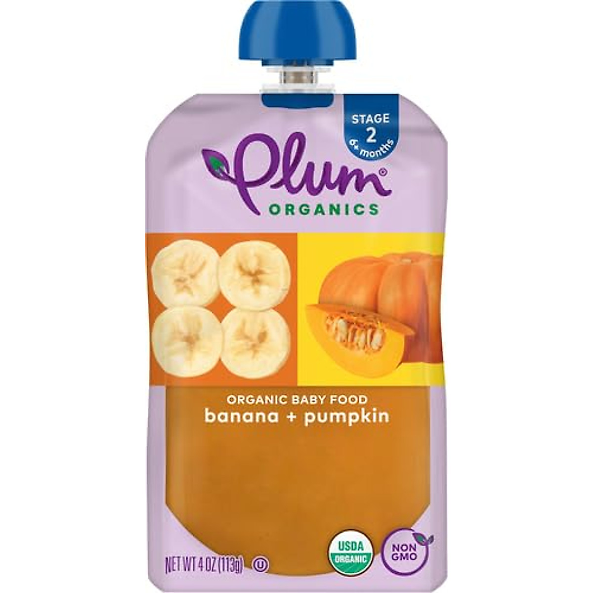 Plum Organics Stage 2 Organic Baby Food, Banana & Pumpkin, 4 Ounce Pouch