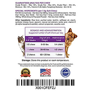 #1 Premium Antarctic Krill Oil Soft Chews for Dogs | Rich in Omega 3 | Astaxanthin | Vitamin E | For Skin and Coat | Low Allergen | Low Calorie | cGMP Certified | Made in USA | 60 Savory Soft Chews