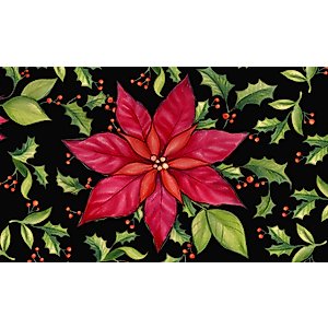 Toland Home Garden 800116 Poinsettia Winter Door Mat 18x30 Inch Christmas Outdoor Doormat for Entryway Indoor Entrance