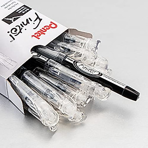 Pentel Finito! Porous Point Pen, Extra Fine Point Tip, Black Ink, Box of 12 (SD98-A)