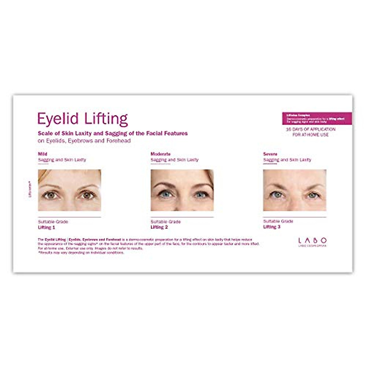 Fillerina Labo Eyelid Lifting Treatment Grade 1, Gel and Cream for firming the forehead and eyelids.
