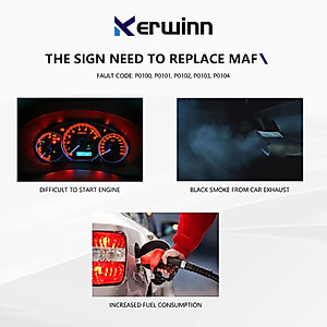 KERWINN Mass Air Flow Sensor MAF 22680-7S000 AF10141 Compatible for Nissan 07-13 Sentra, 03-15 Murano, 05-15 Xterra, 03-09 350Z, 09-15 370Z, Infiniti 05-08 G35, 08-13 G37, Suzuki