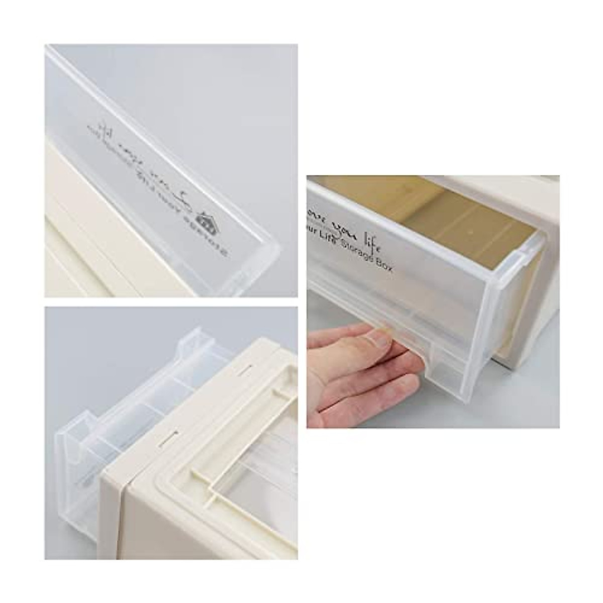 Sosody Plastic Compact Stacking Storage Drawer Unit, 6 Quart, 3 Packs