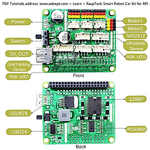 Adeept RaspTank Smart Robot Kit Compatible with Raspberry Pi 4 3 Model B+ B OpenCV Tank 4-DOF Robotics DIY Coding Building Projects Robots for Adults Kids STEM Educational Programming Gift Robotic Arm