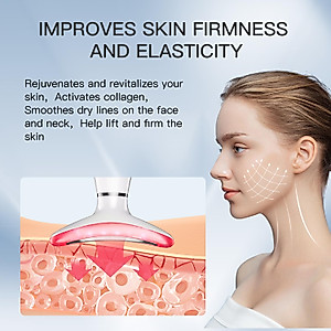 3-in-1 Beauty Massager for Face and Neck, Based on Triple Action LED, Thermal, and Vibration Technologies for Skin Care,Improve,Firm,Tightening and Smooth
