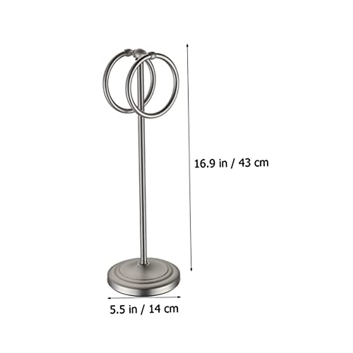 Zerodeko 1pc Hanging Decorative Store Stand Bathroom Floor-Standing Silver Holder Storage Towel Movable Practical Towels Fingertip Standing Hand Accessory for Stainless Countertops