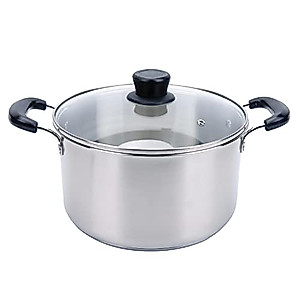 Subron Classic Stainless Steel Stockpot with Lid, Stainless Steel Pot with Lid, Silver (3.9 Quart)