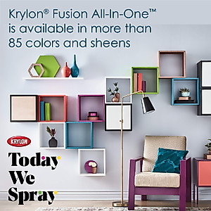 12 oz Krylon K02702007 Black Fusion All-In-One Paint & Primer Spray Paint, Gloss