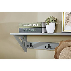 Alaterre Furniture Coventry 36" W Coat Hook with Shelf, Gray