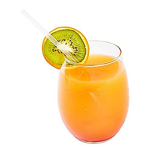 AmerCare 7.75 Inch Jumbo Clear Straws, Unwrapped, Case of 12,000