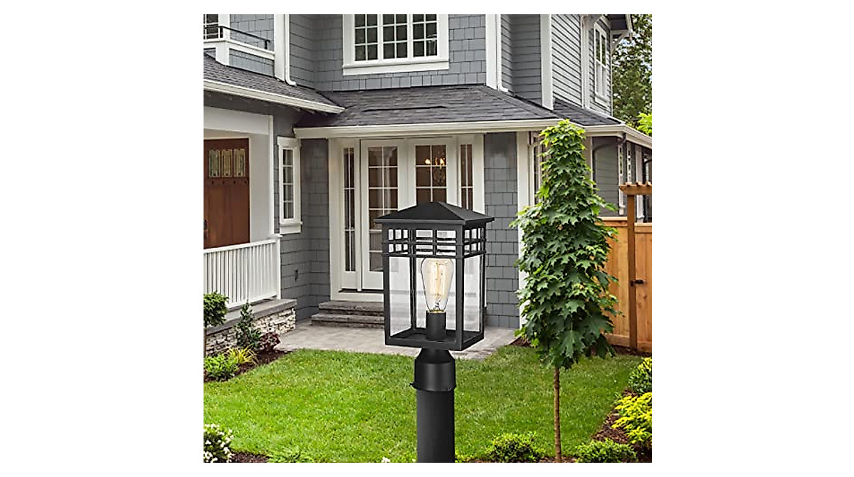 Diyel Modern Black Outdoor Post Light & Pillar Lantern