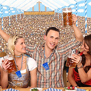 SUNKIM 18 Pcs Beer Festival Shot Glass on Beaded Necklaces Beer Festival Plastic Shot Glass Necklaces Beer Festival Cups for Bavarian German Beer Festival,6 Styles