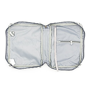 Good Ruby Compact Bible Cover with Carrying Handle, Book Protector with Pocket Colorful Chevron Bible Carrying Case with Zipper and Pen Holder for Women, Teens, Girls, Females (Gray)