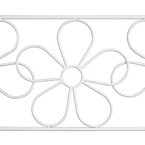 Alpine Corporation BAZ398WT Alpine Daisy Metal Bench, White Garden Furniture
