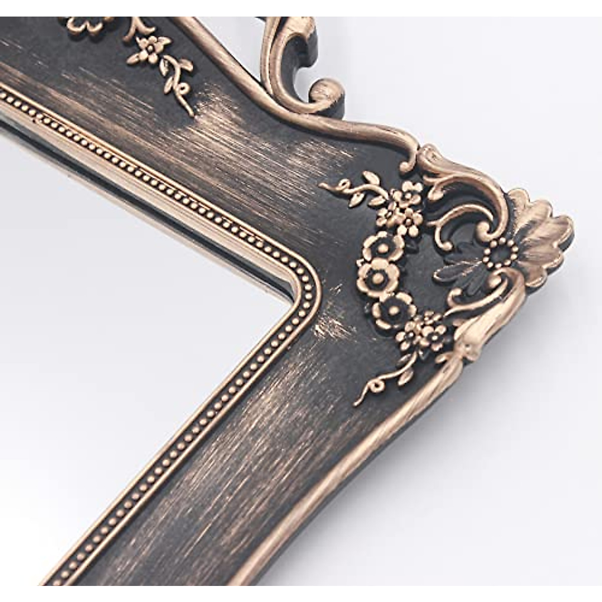 Tstarer Antique Decorative Gold Framed Square Mirror Tray, Jewelry & Cosmetics Organizer for Dresser, Square - 9.5" W x 14.5" L (Bronze)