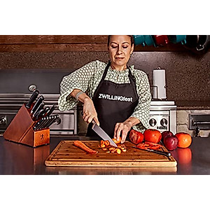 HENCKELS Couteau 14-pc Knife Block Set | 6 Steak Knives, Paring Knife, Serrated Utility Knife, Prep Knife, Bread Knife, Chef’s Knife, Sharpening Steel & Kitchen Shears