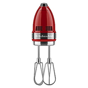KitchenAid KHM7210ER 7-Speed Digital Hand Mixer with Turbo Beater II Accessories and Pro Whisk - Empire Red