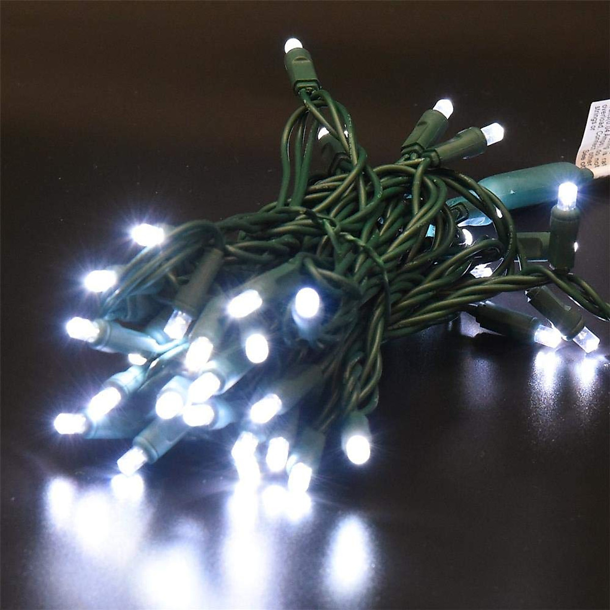 yongzhenlite 50 Count Wide Angle 5MM Mini LED Christmas Lights,White Led String Lights for Outdoor and Indoor Christmas Trees Decoration,Commercial Grade,Green Wire,17Feet,UL Listed (Cool White)