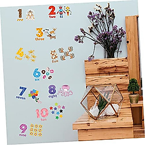 VOSAREA 3 Sets Digital Cartoon Wall Sticker Wall Decoration Classroom Wall Decals Number Wall Stickers Kindergarten Wall Sticker Trendy Room Decor Cartoon Number Design Sticker