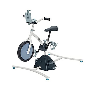 Little Tikes Pelican Explore & Fit Cycle Adjustable Play Fitness Exercise Equipment Stationary Bike with Videos and Built-in Bluetooth Speaker, For Kids Ages 3-7 Years, WHITE, BLUE