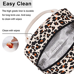 EurCross Leopard Lunch Bag for Women for Work or Daily Use,High Grade Canvas for Adults Lunch Bento Box Tote Bag with Insulated liner