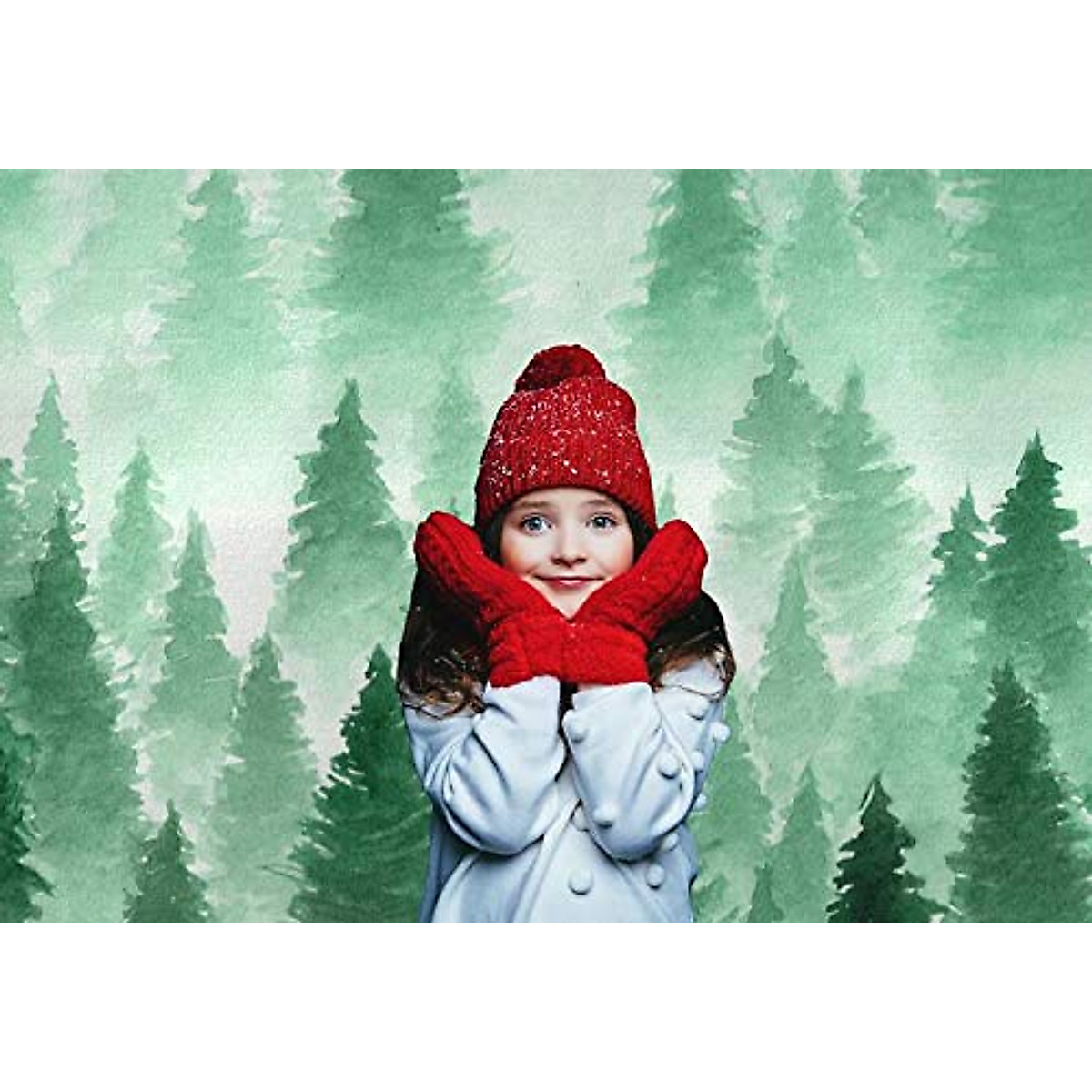 Allenjoy Green Oil Painting Forest Backdrop Nature Watercolour Tree Christmas Party Photography Backdrop Kids Newborn Baby Portrait Photoshoot Background 7x5ft Photo Booth Studio Props