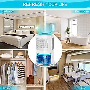 Large Dehumidifiers for Home - 68oz 2000ML Upgraded Humidity LCD Display Dehumidifiers for Basements Drain Hose, Quiet Portable Small Dehumidifier for Room Bedroom Bathroom Closet RV Control Panel