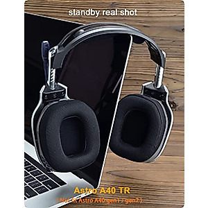 A40 TR Mod Kit – defean Replacement Earpads and Headband Compatible with Astro Gaming A40 TR Headset,Ear Cushions, Upgrade High-Density Noise Cancelling Foam, Added Thickness (Black Breathable Fabric)
