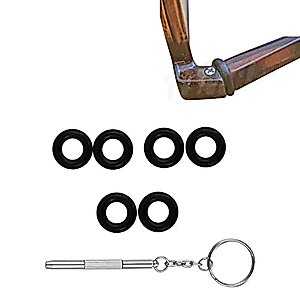 Eyeglass Repair Kits Glasses Grips Hinge Tighteners Silicone Hinge Rings Eyeglass Replacement and 1 Screwdriver 6mm for Eyeglass Frame