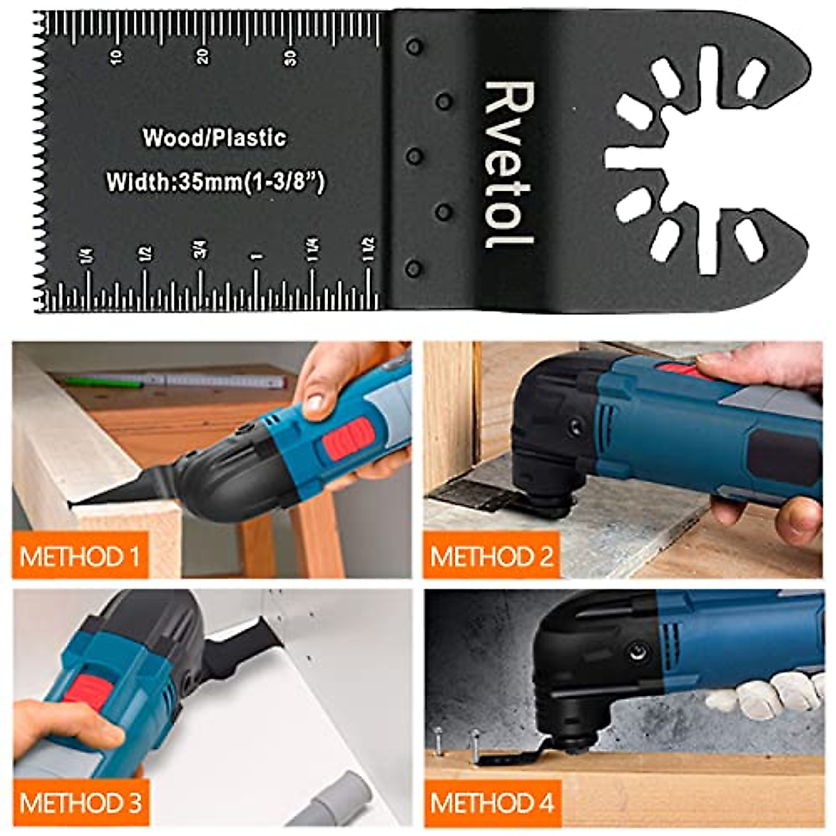 5 Wood Oscillating Tool Saw Blades, Professional Universal Multitool Blades Kit, 1-3/8-Inch Multitool Quick Release Blades Compatible with Dewalt Dremel Porter Cable Fein Worx Makita