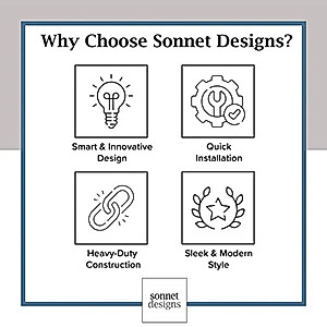 Sonnet Designs Floating Shelves - Set of 3 Wall Mounted Shelves for Nursery Decor, Living Room, Office, Bathroom & Kitchen - Solid Pine Wood with Sturdy Rod - All White Floating Shelf Set