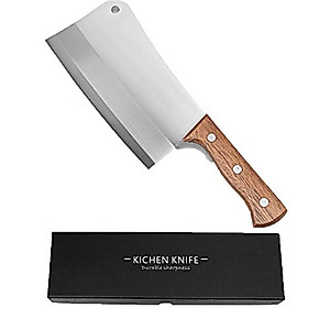 Chef Knife in High Meat Cleaver, Butcher Knife, Professional Bone Cleaver Knife,kitchen cleaver,Chef knife cleaver with gift box(German Steel Kitc