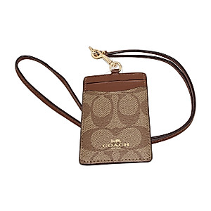 Coach Signature PVC Lanyard ID Holder