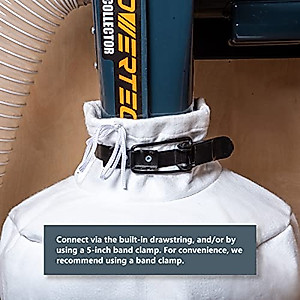 POWERTEC DC5370 Wall Mounted Dust Collector with 2.5 Micron Filter Bag | 537 CFM