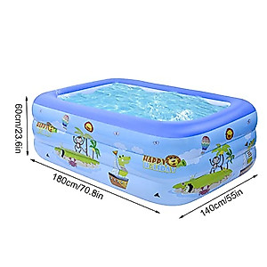 Inflatable Swimming Pool, Inflatable Pool for Kids and Baby, 71 x 55x 23.6 Inch Thickened Family Inflatable Lounge Blow Up Pool for Toddlers, Outdoor, Garden, Backyard, Summer Water Party